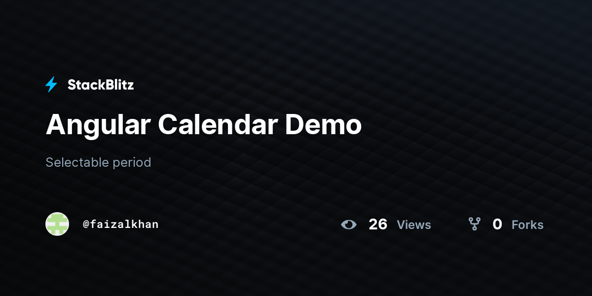 Angular Calendar Demo - StackBlitz