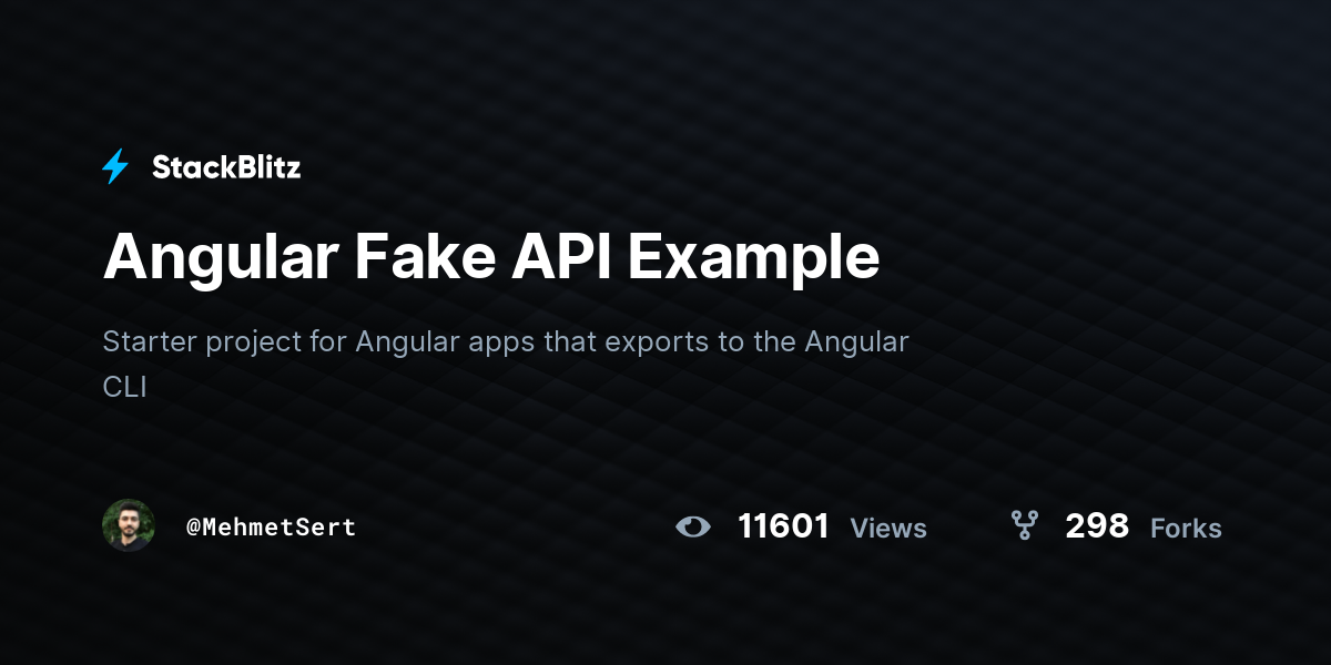 Angular Fake API Example - StackBlitz