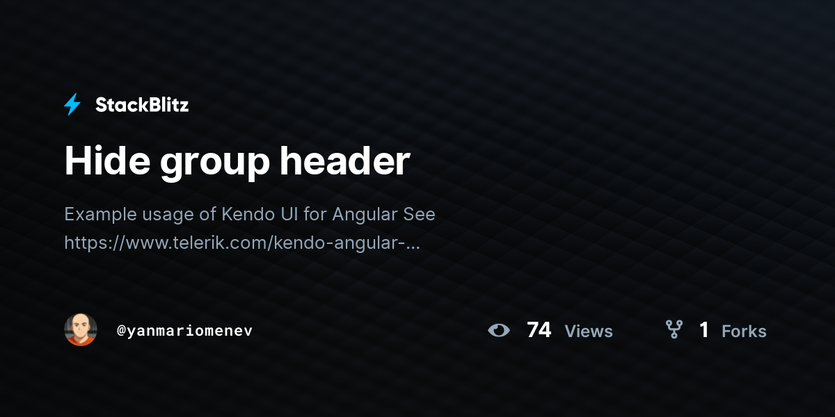 Hide group header - StackBlitz