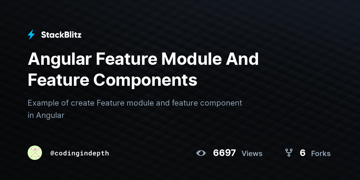 Angular Feature Module And Feature Components Stackblitz