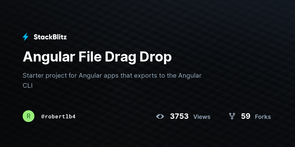 Angular File Drag Drop - StackBlitz