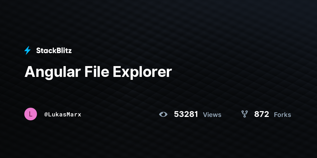 Angular File Explorer - StackBlitz