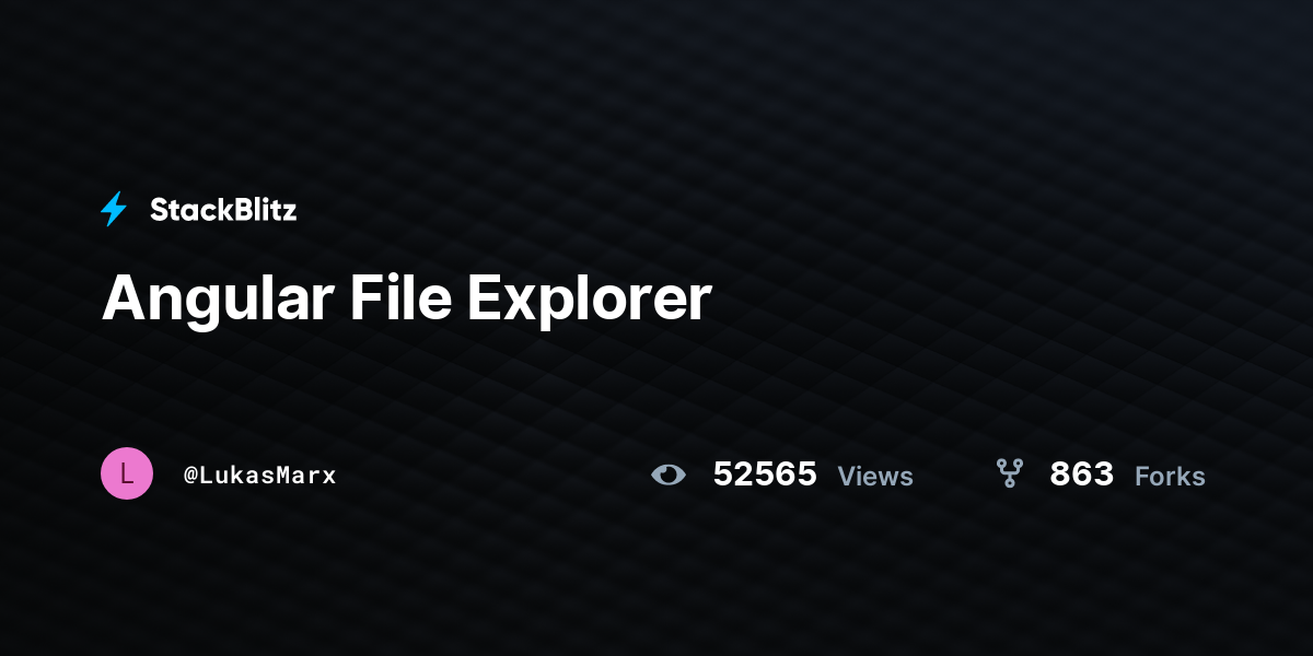 Angular File Explorer Stackblitz