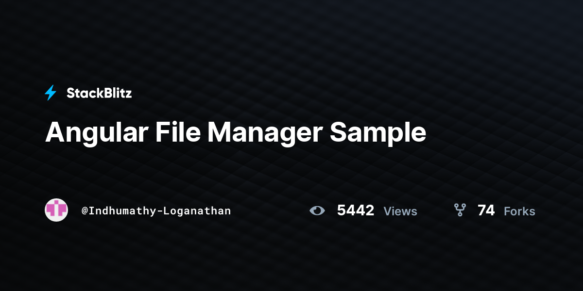 Angular File Manager Sample - StackBlitz Angular File Manager Sample - StackBlitz