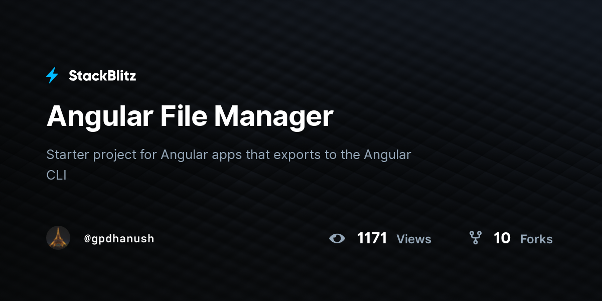 Angular File Manager - StackBlitz Angular File Manager - StackBlitz