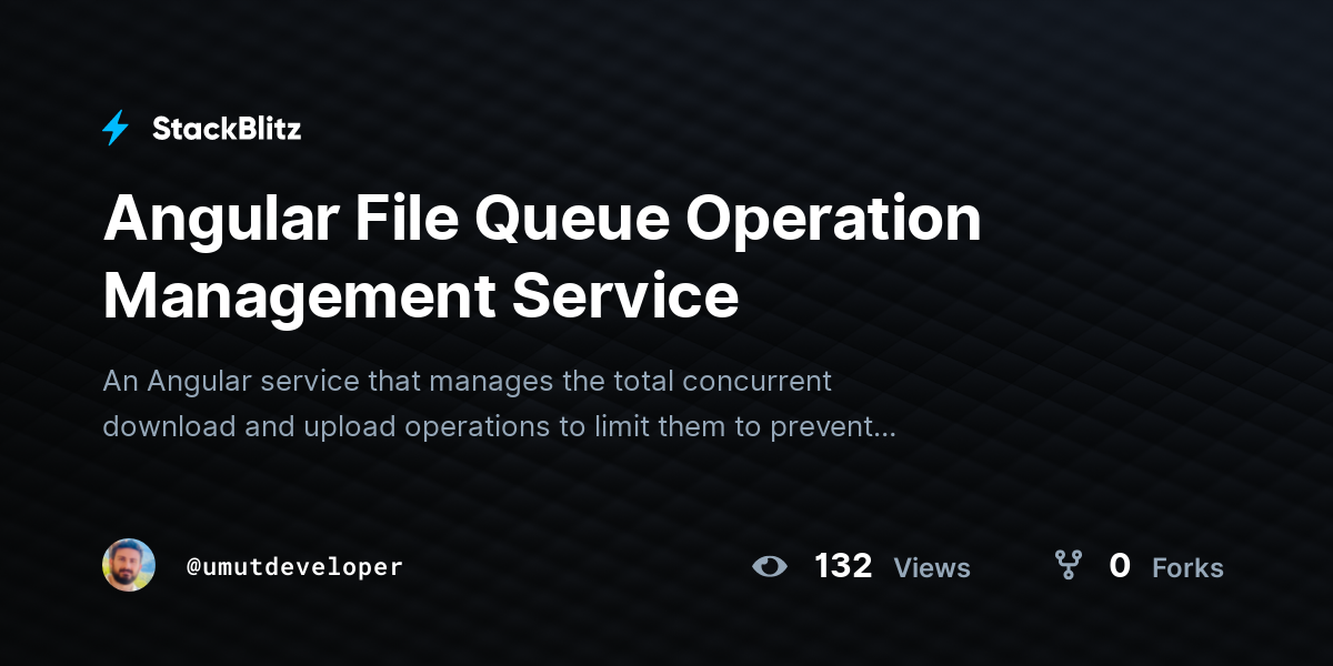 Angular File Queue Operation Management Service - StackBlitz