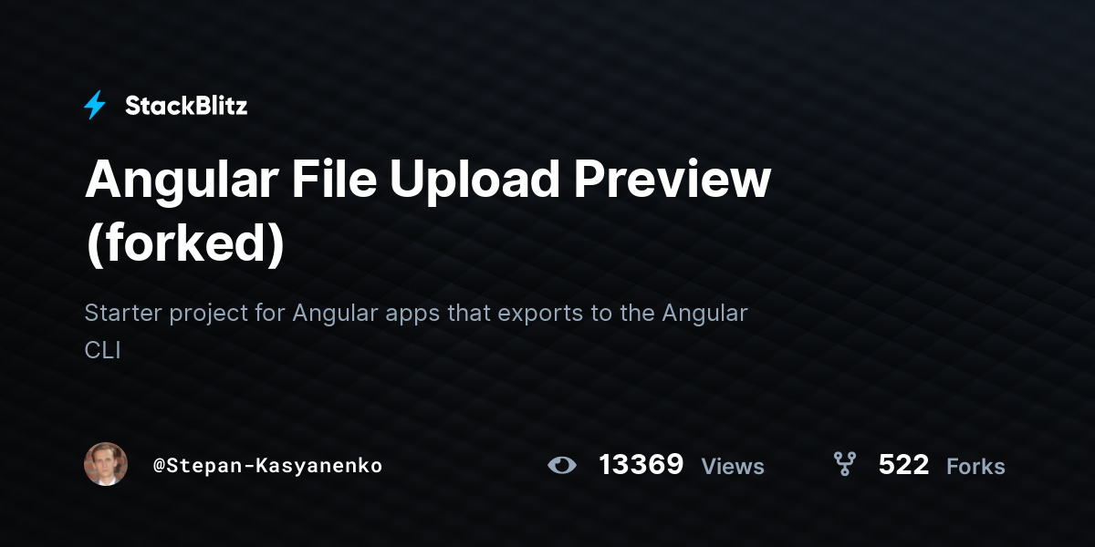 Angular File Upload Preview (forked) - StackBlitz