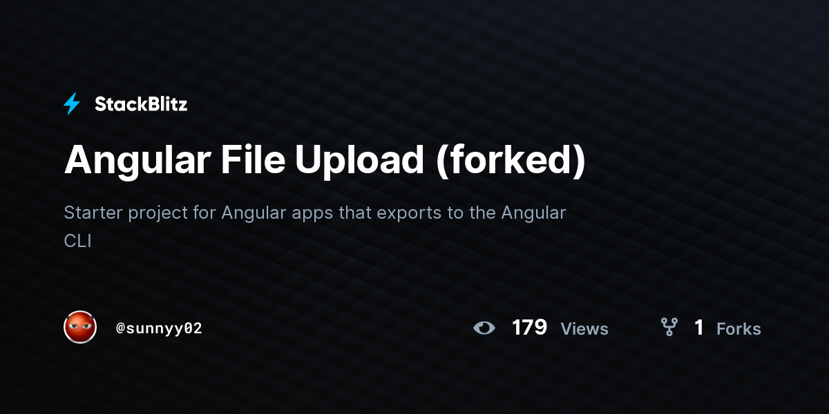 Angular File Upload (forked) - StackBlitz Angular File Upload (forked) - StackBlitz