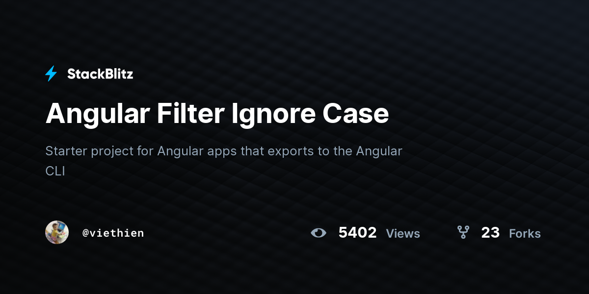 Angular Filter Ignore Case - StackBlitz
