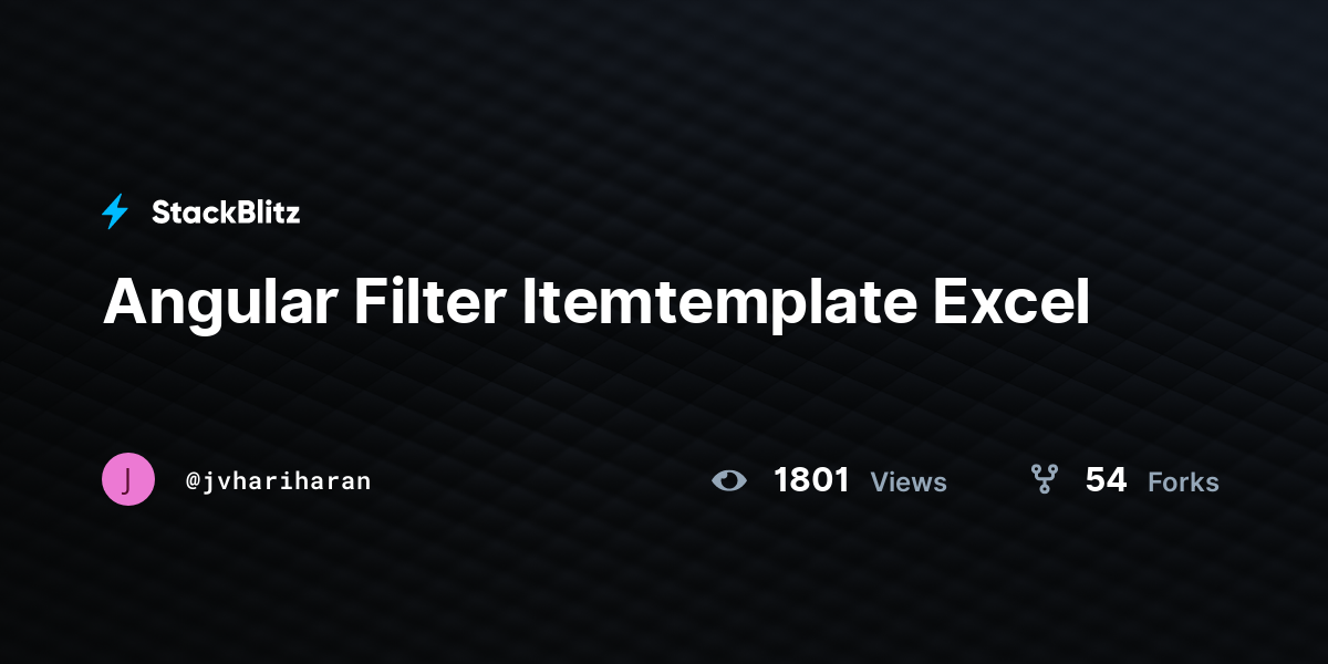 Angular Filter Itemtemplate Excel - StackBlitz