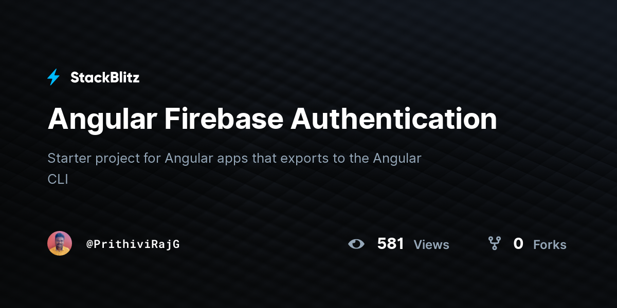 Angular Firebase Authentication - StackBlitz