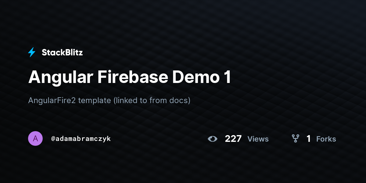 Angular Firebase Demo 1 - StackBlitz