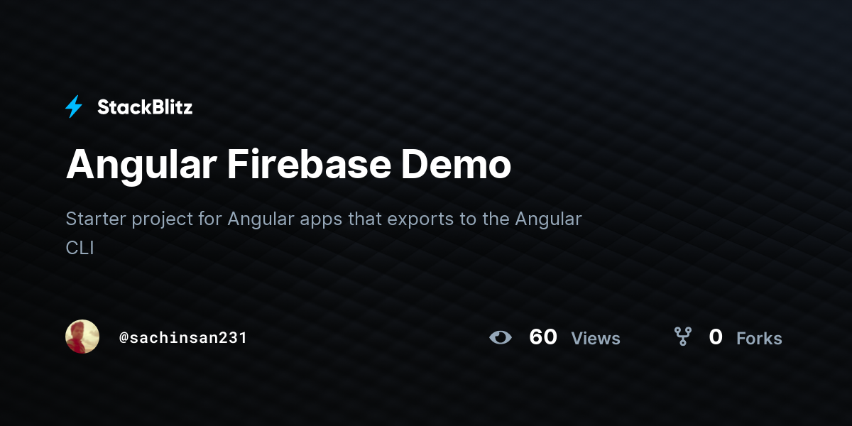 Angular Firebase Demo - StackBlitz