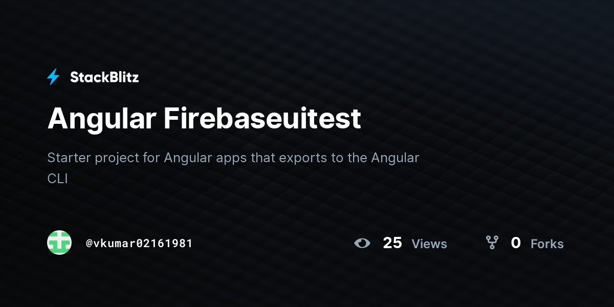 Angular Firebaseuitest Stackblitz
