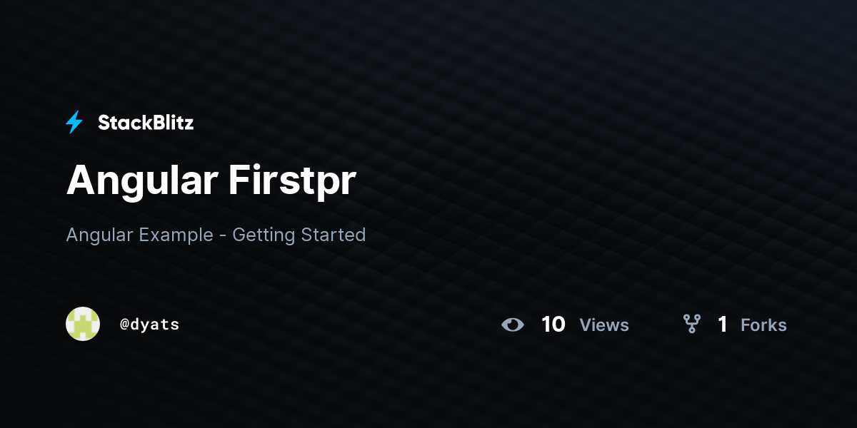 Angular Firstpr - StackBlitz