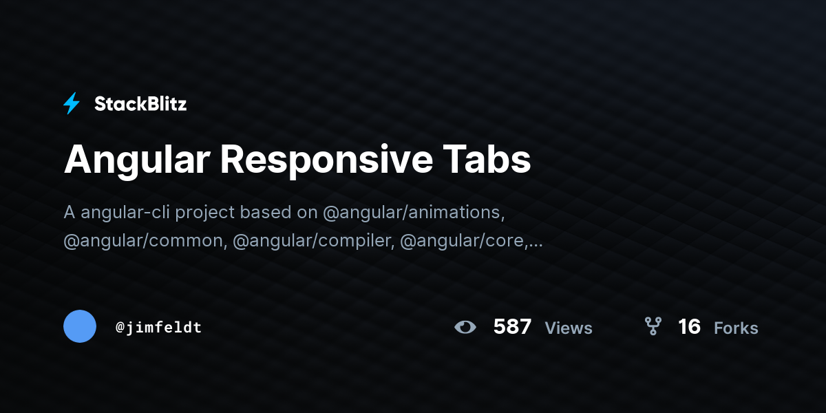 Angular Responsive Tabs - StackBlitz