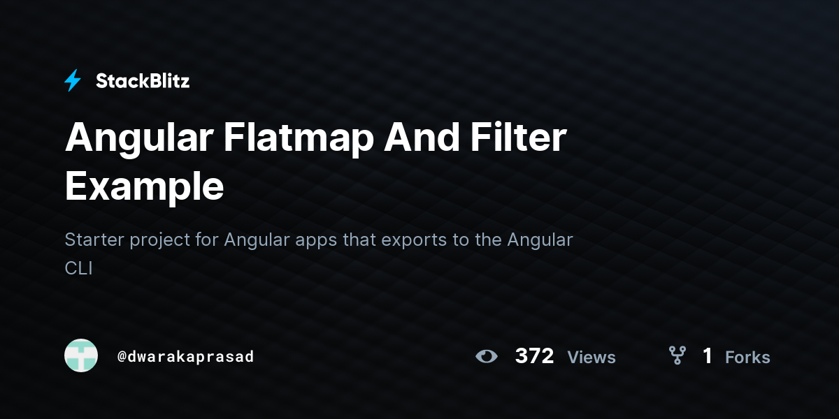 Angular Flatmap And Filter Example - StackBlitz