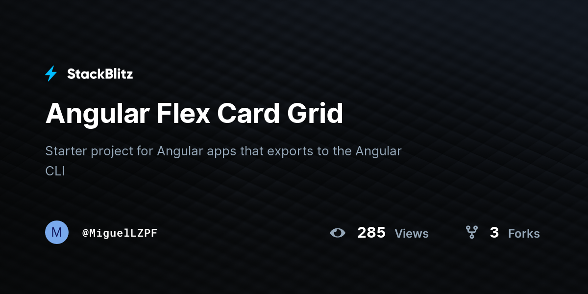 Angular Flex Card Grid - StackBlitz