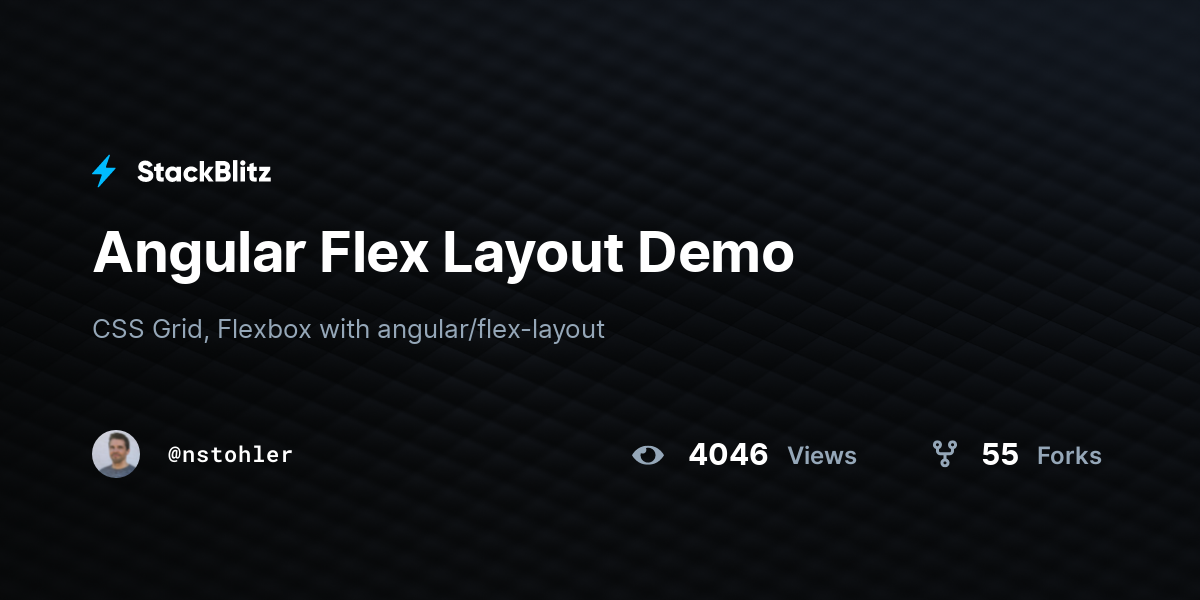 Angular Flex Layout Demo - StackBlitz