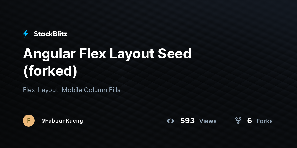 Angular Flex Layout Seed (forked) - StackBlitz