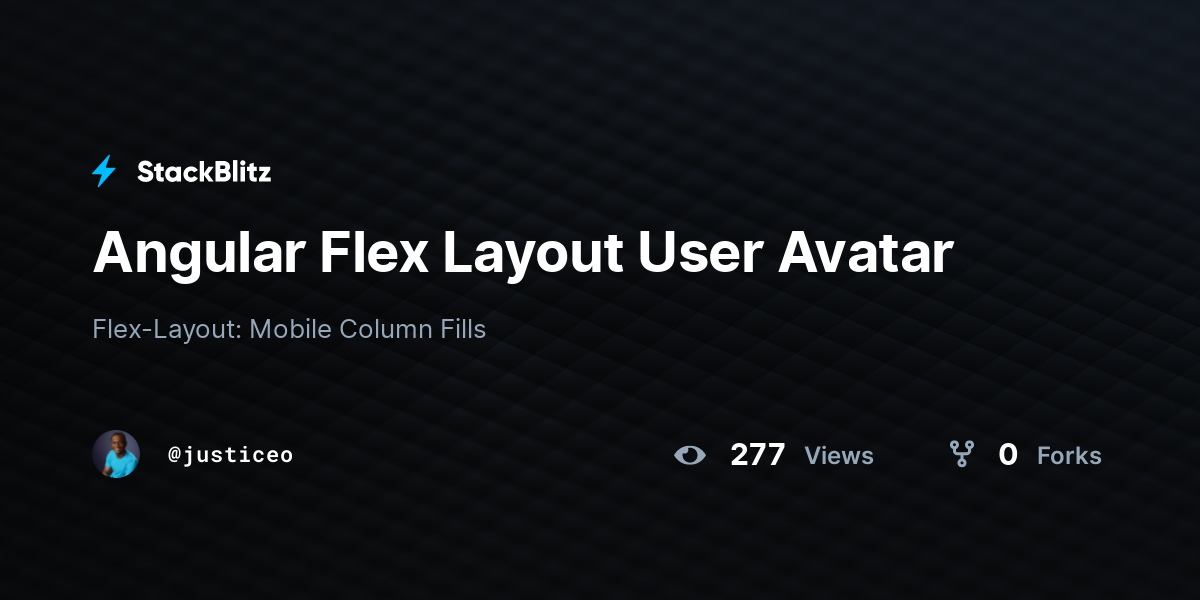Angular Flex Layout User Avatar - StackBlitz