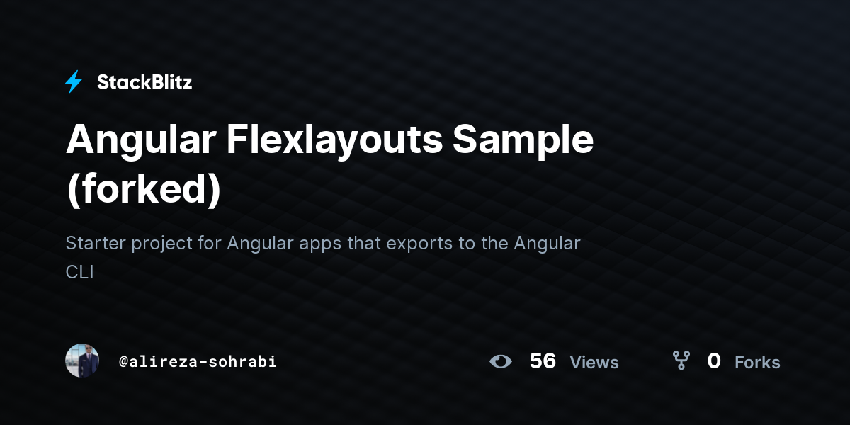 Angular Flexlayouts Sample (forked) - StackBlitz
