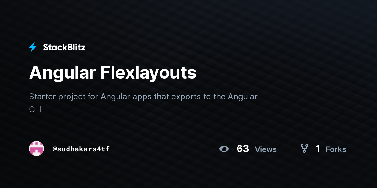 Angular Flexlayouts - StackBlitz