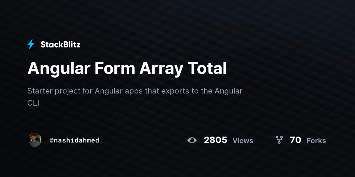 Angular Form Array Total - StackBlitz