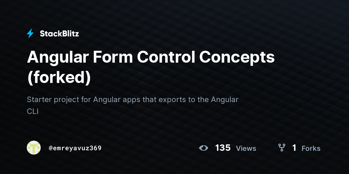 Angular Form Control Concepts (forked) - StackBlitz