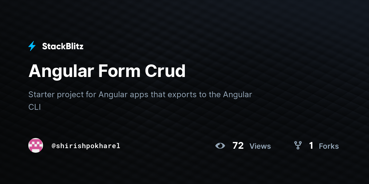 Angular Form Crud - StackBlitz