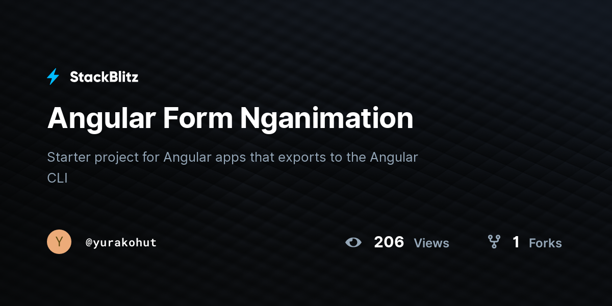 Angular Form Nganimation - StackBlitz