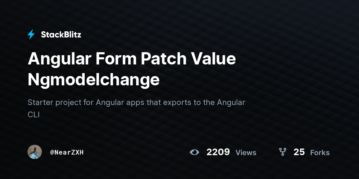 Angular Form Patch Value Ngmodelchange - StackBlitz