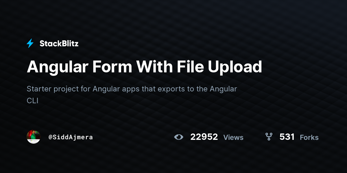 Angular Form With File Upload - StackBlitz