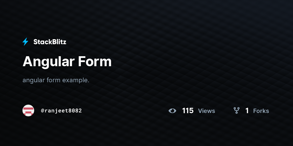 Angular Form - StackBlitz