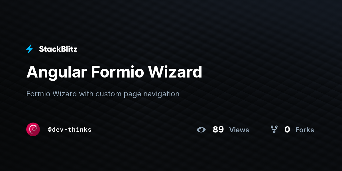 Angular Formio Wizard - StackBlitz