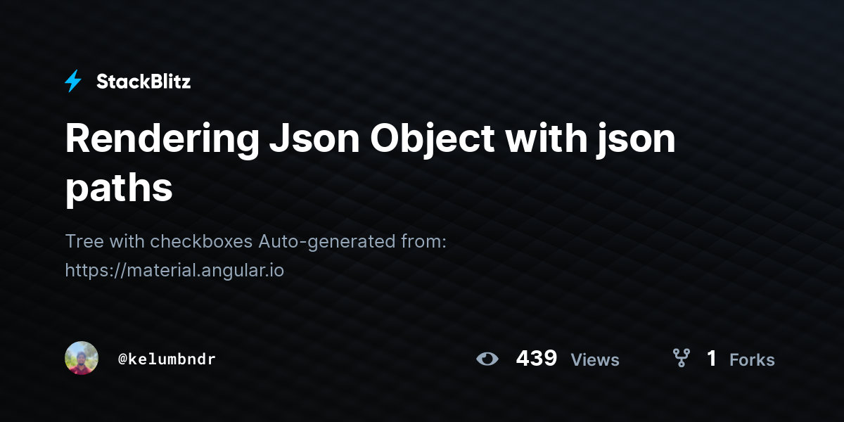Rendering Json Object with json paths - StackBlitz