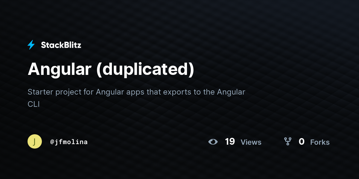 Angular (duplicated) - StackBlitz