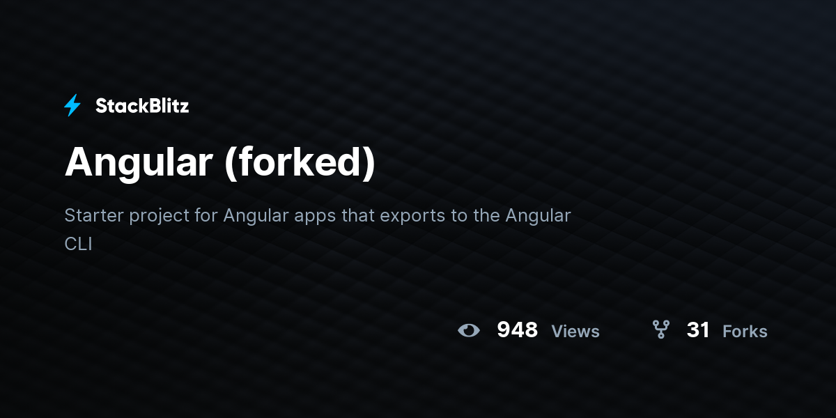 Angular Forked Stackblitz