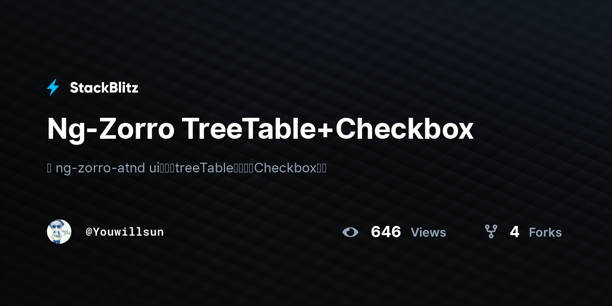 Ng-Zorro TreeTable+Checkbox - StackBlitz