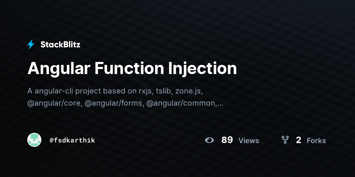 Angular Function Injection - StackBlitz