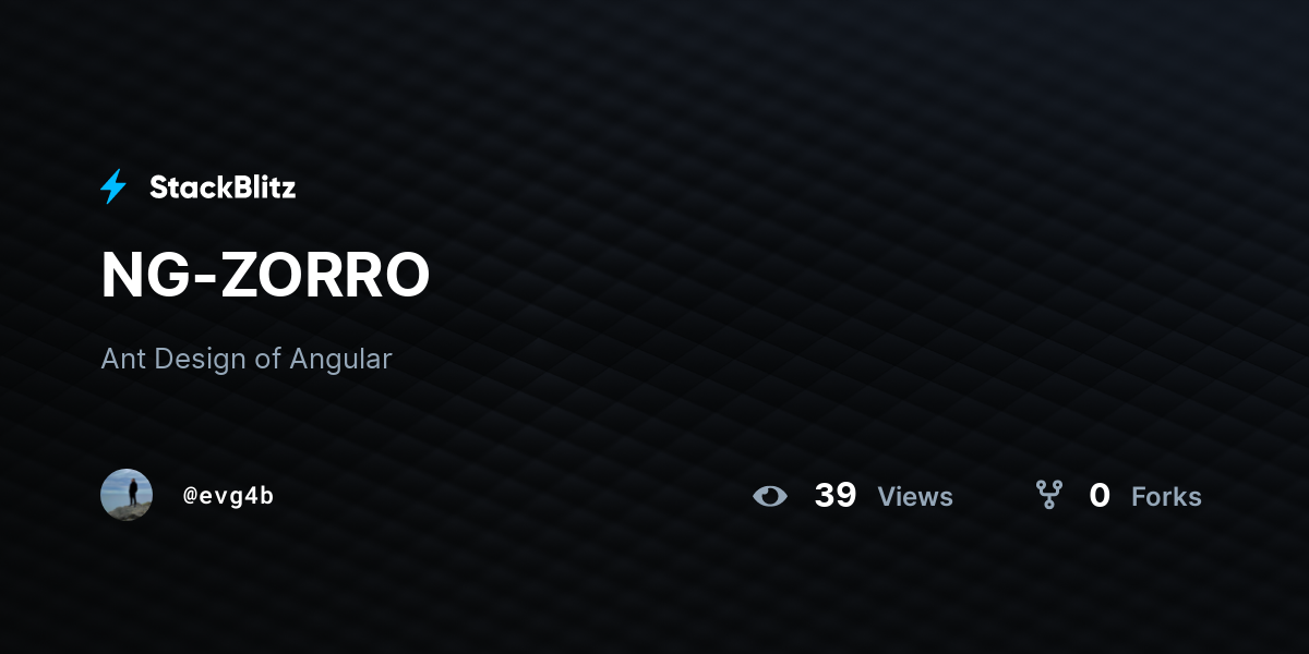 NG-ZORRO - StackBlitz