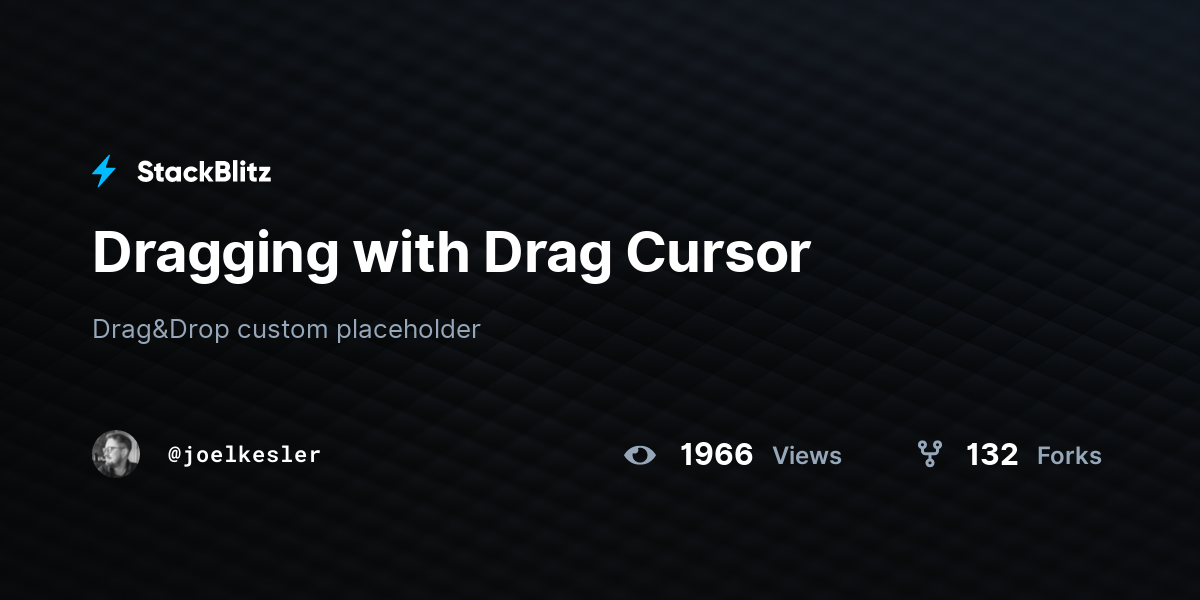 Dragging with Drag Cursor - StackBlitz