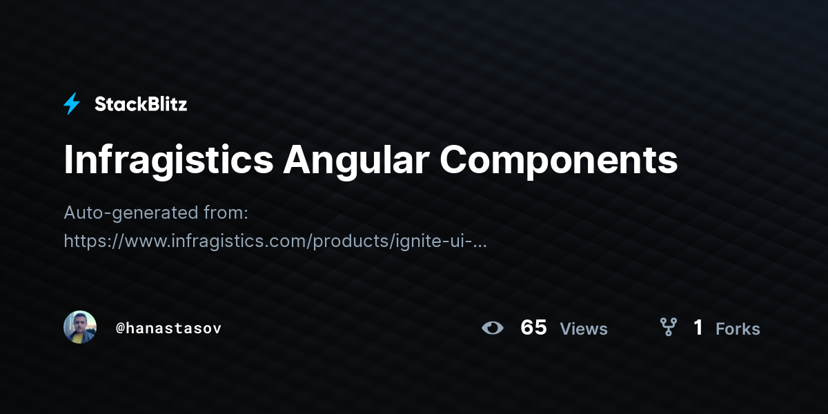 Infragistics Angular Components - StackBlitz