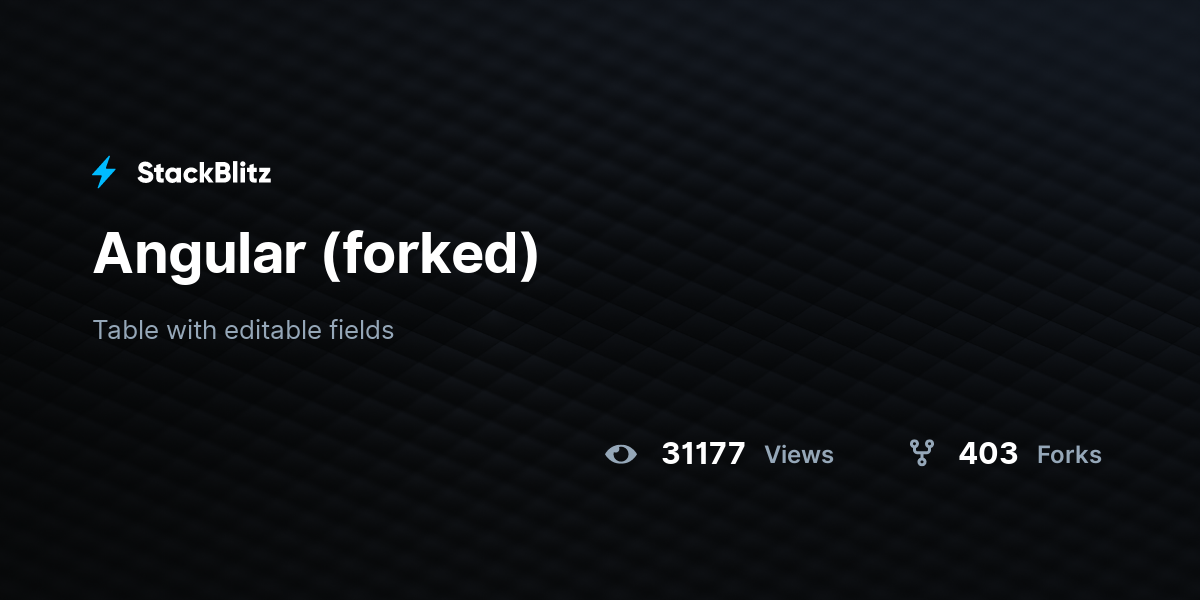 Angular (forked) - StackBlitz