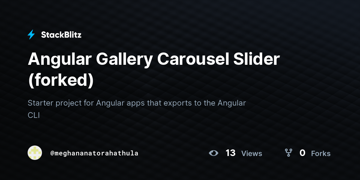 Angular Gallery Carousel Slider (forked) - StackBlitz Angular Gallery Carousel Slider (forked) - StackBlitz