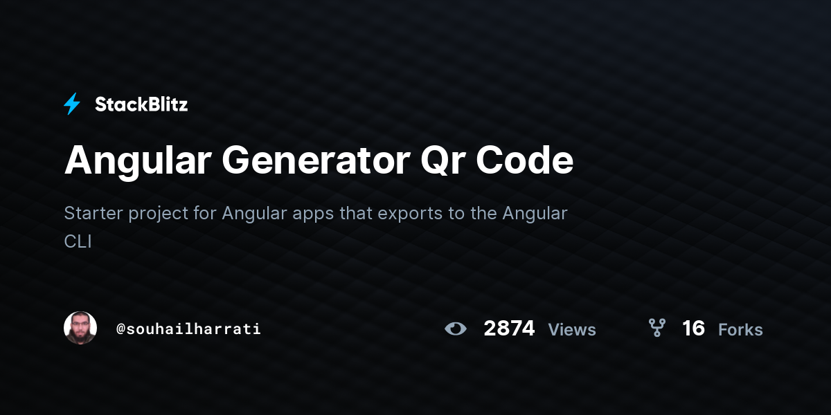Angular Generator Qr Code Stackblitz