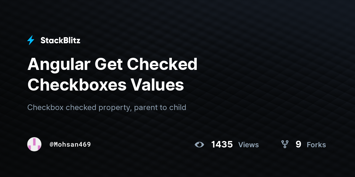 Angular Get Checked Checkboxes Values - StackBlitz