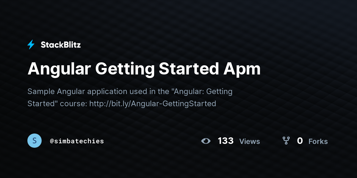 Angular Getting Started Apm - StackBlitz Angular Getting Started Apm - StackBlitz