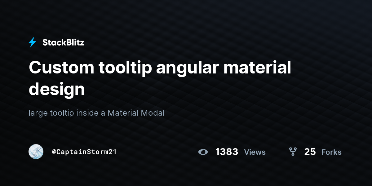 Custom tooltip angular material design - StackBlitz