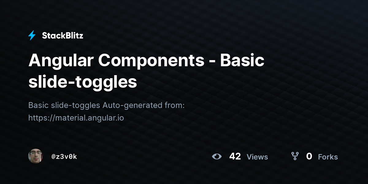 Angular Components - Basic slide-toggles - StackBlitz